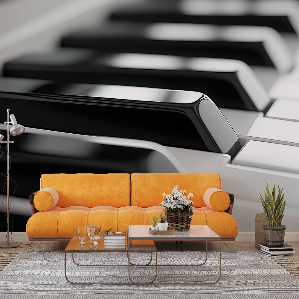 Papier peint clavier piano | Détails raffinés des touches d'un piano m ...