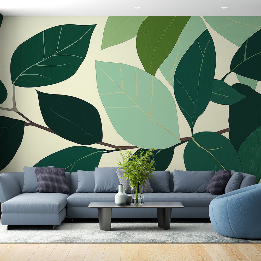 Papier Peint Feuillage Vert