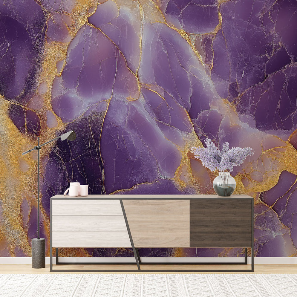 LePapierPeint Papier peint marbre violet | Motif de marbre violet avec ...