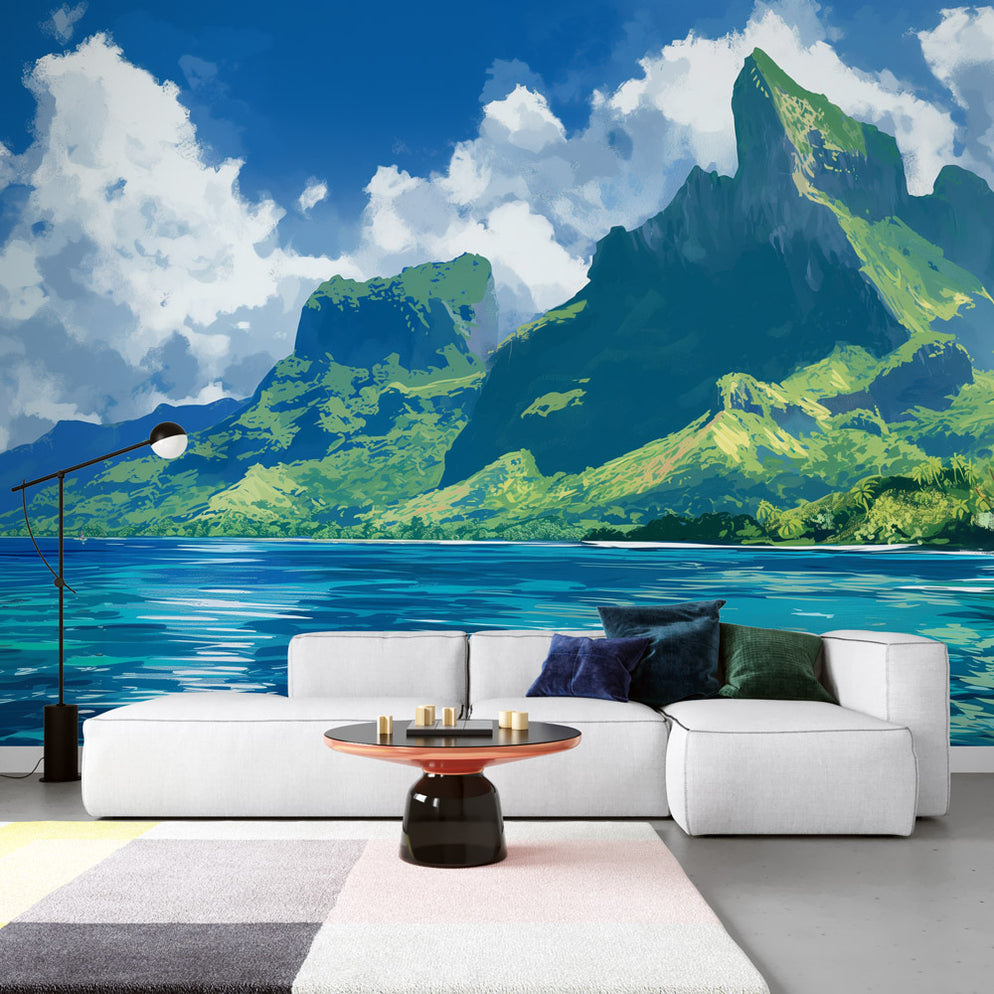 Papier Peint Paysage Montagne Et Bord De Mer Style Dessin LePapierPeint papier-peint-paysage-montagne-et-bord-de-mer-style-dessin-lepapierpeint
