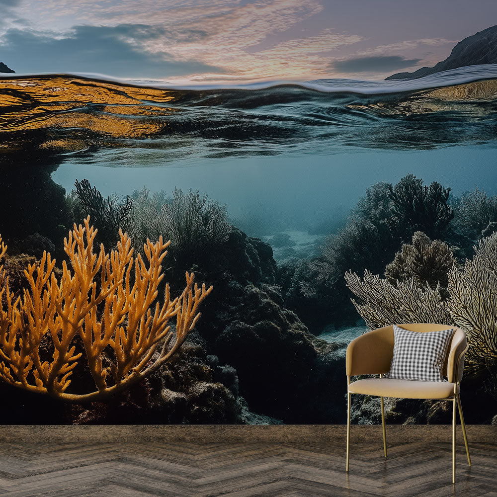 Papier peint sous-marin | Scène aquatique avec coraux colorés au couch ...