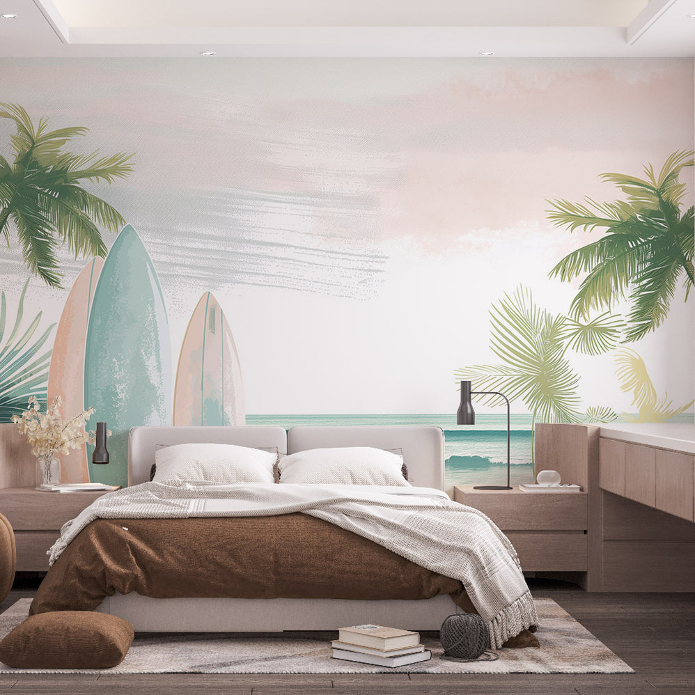 Papier peint mer | Déchainée dessin avec bateau — LePapierPeint