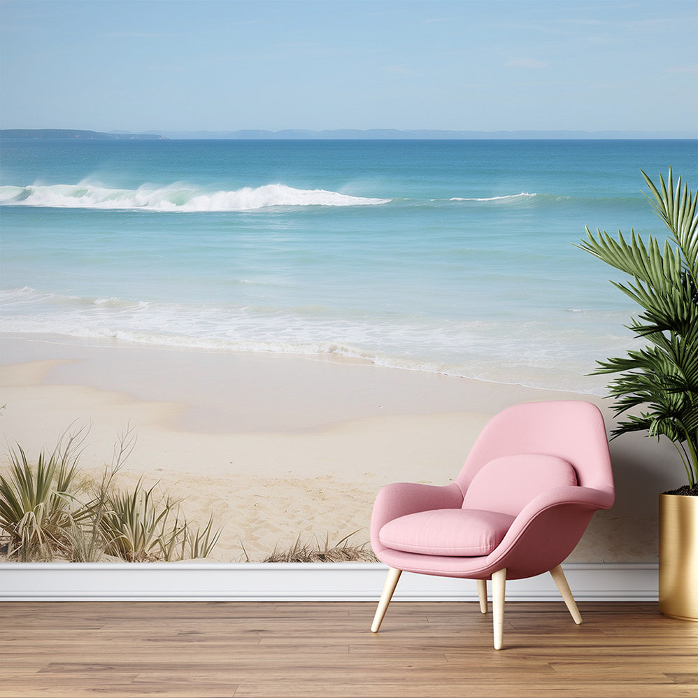 Papier peint mer | Déchainée dessin avec bateau — LePapierPeint